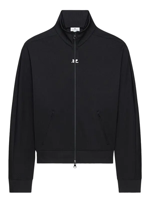 COURREGES Logo Embroidered Track Jacket - Black