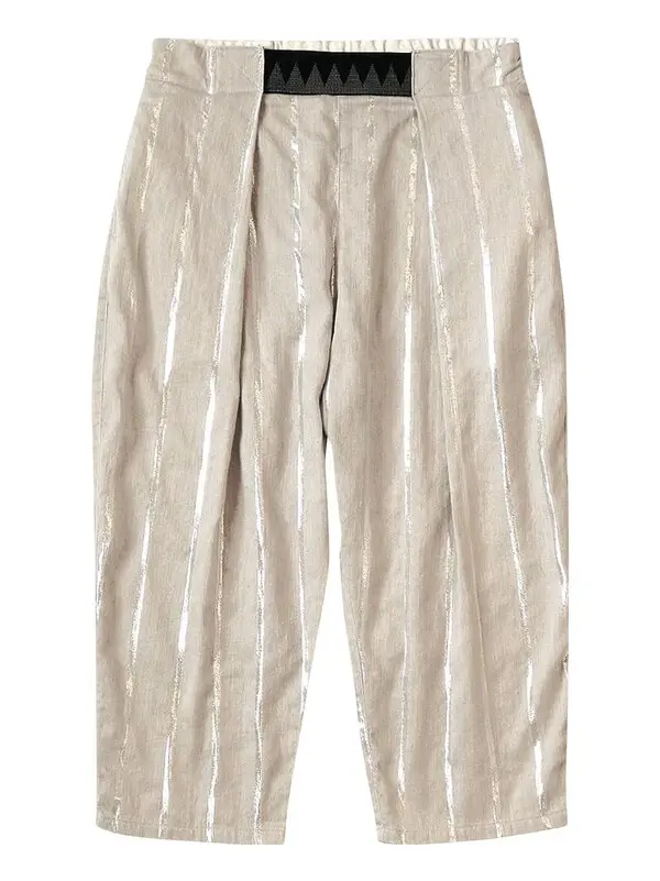 Kapital Linen Glitter Stripe Pants - White