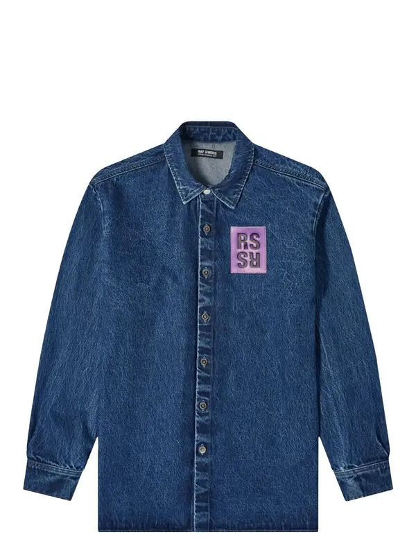 Raf Simons Straight Fit Denim Shirt - Blue
