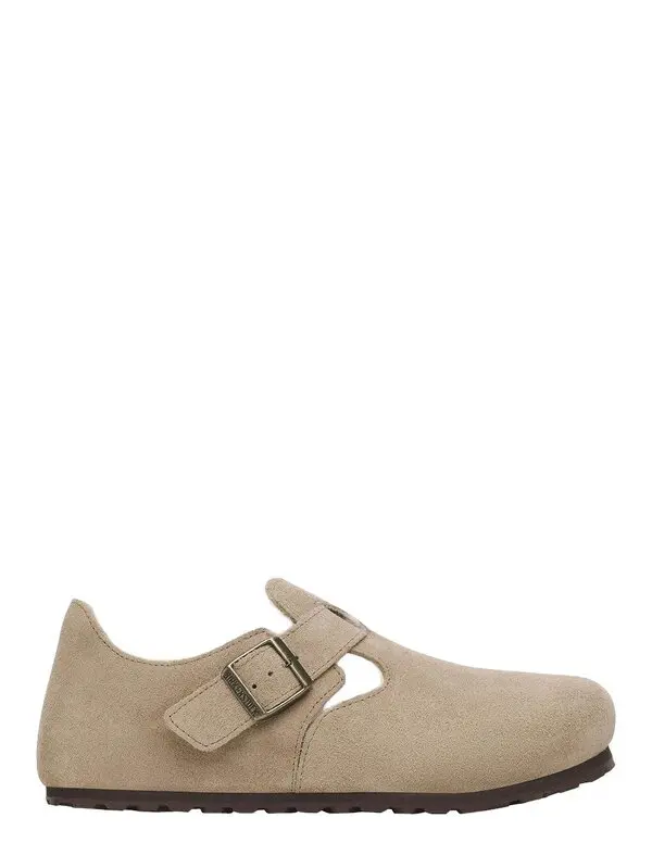 BIRKENSTOCK London Shearling Suede Leather Clog - Cream