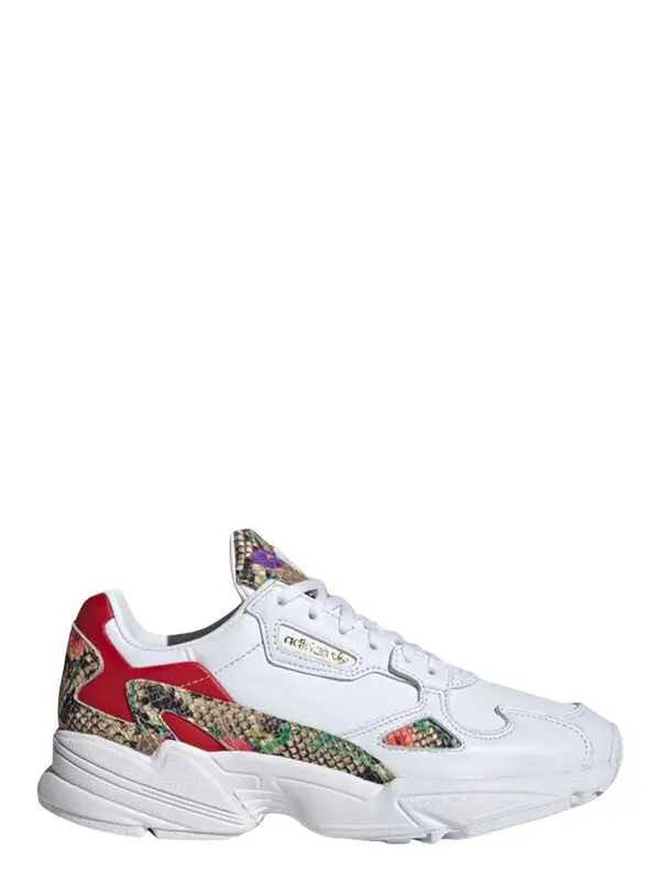 Adidas Falcon Snakeskin Print Sneakers - White