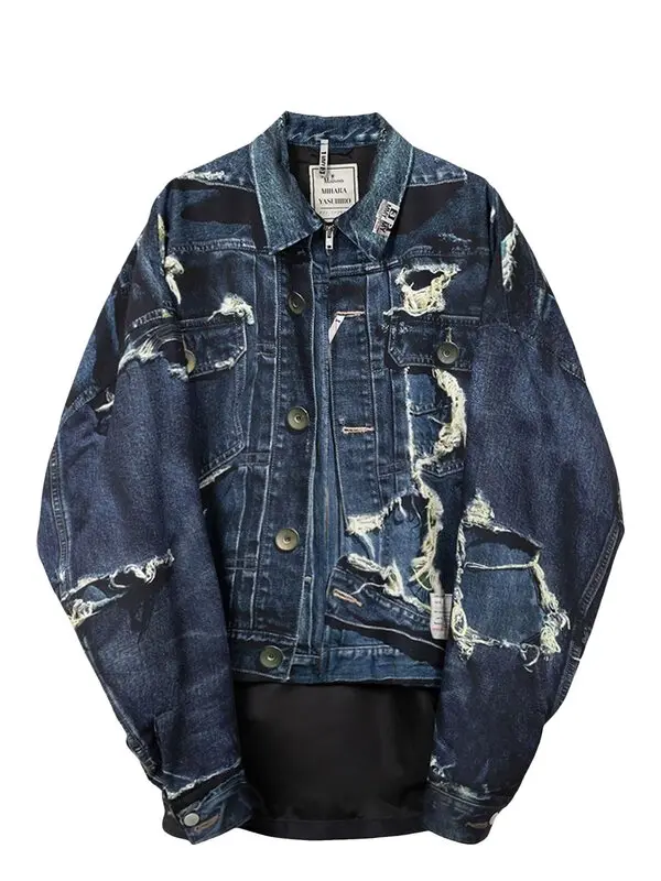 Mihara Yasuhiro Trompe L'oeil Denim Jacket - Blue