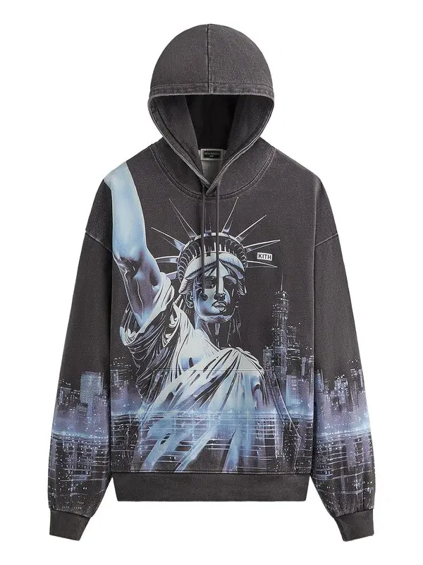 Kith Ny To The World Neon Liberty Vintage Nelson Hoodie - Black