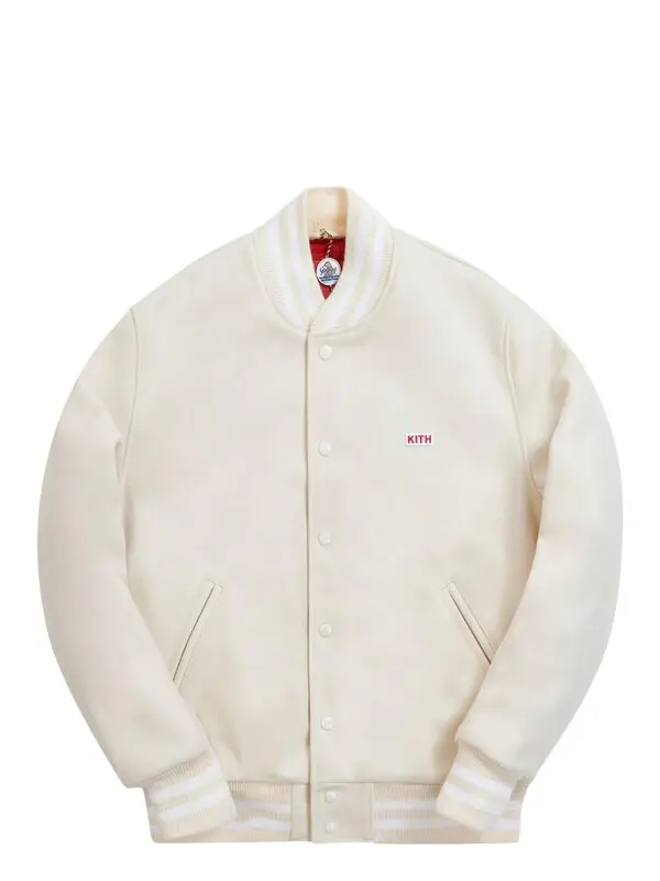 Kith X Coca-cola X Golden Bear Varsity Bomber - Cream