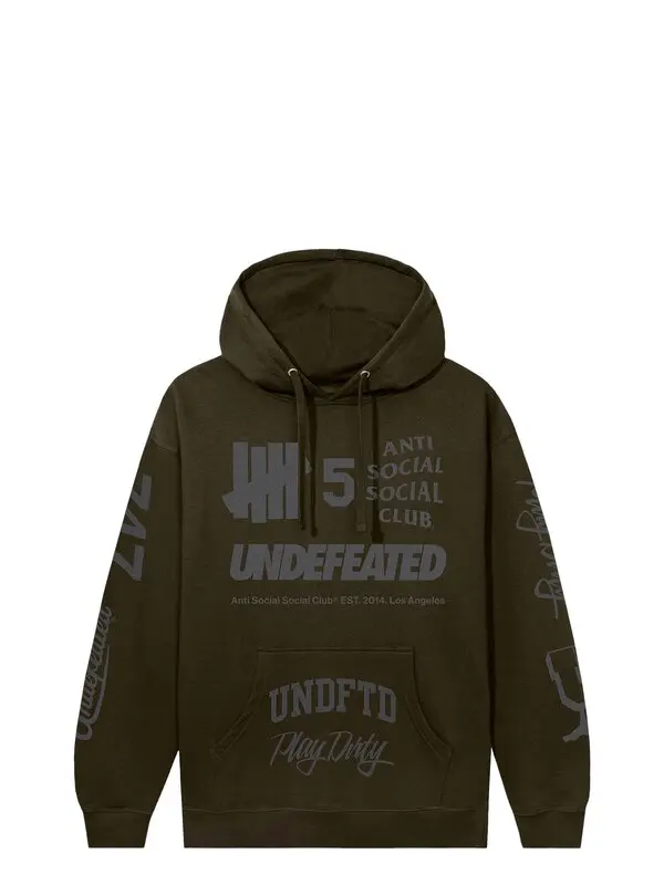 ANTI SOCIAL SOCIAL CLUB X Undefeated Schizophrenia Army Hoodie - Brown