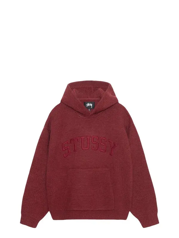 StÜssy Felt Patch Knit Hoodie - Red