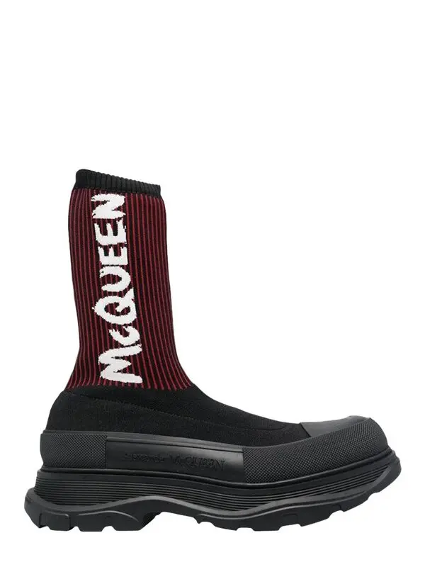Alexander McQueen Knit Tread Slick Boot - Black
