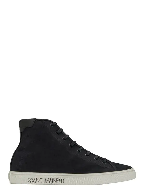 Saint Laurent Malibu Mid Top Sneakers - Black