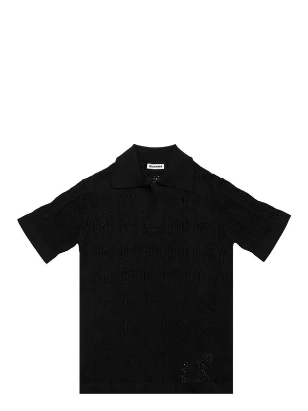 JIL SANDER Knit Polo T-shirt - Black