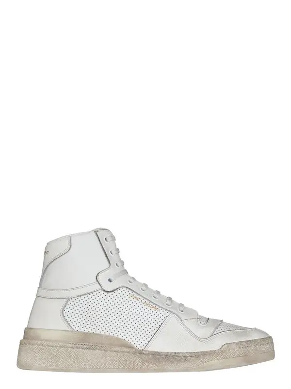 Saint Laurent Sl-24 Mid 'distressed Optic' Sneakers - White