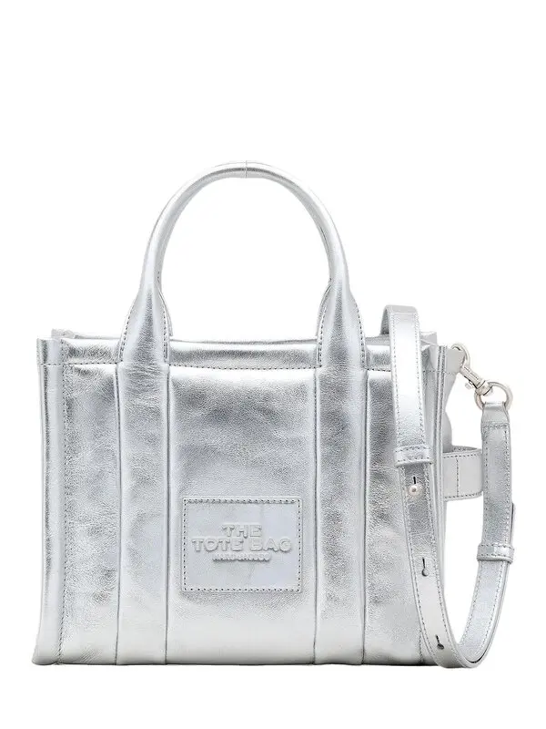 Marc Jacobs Metallic Leather Small Tote - Silver