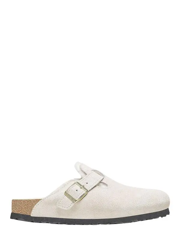 BIRKENSTOCK Boston Shearling Suede Leather Clogs - White