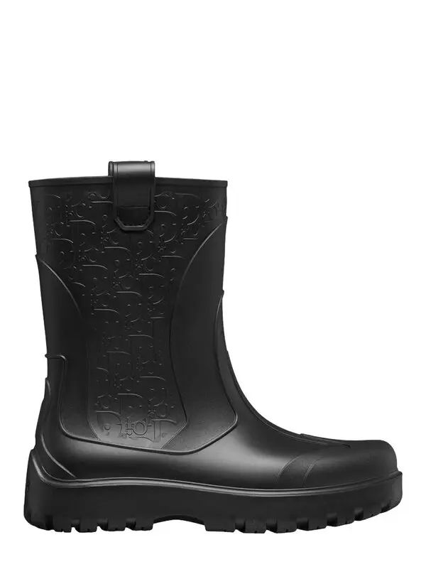 Dior Garden Oblique Embossed Rain Boots - Black