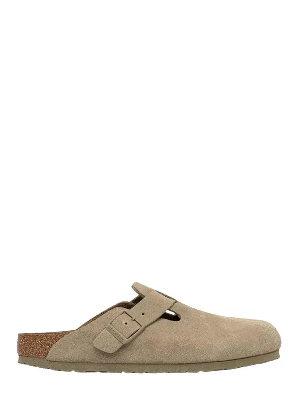 BIRKENSTOCK Boston Suede Leather Clogs - Tan