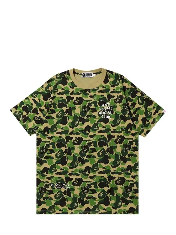 A BATHING APE X Anti Social Social Club Camouflage T-shirt - Green