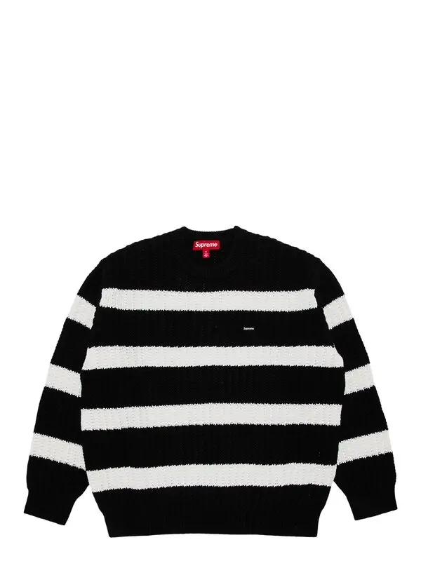 Supreme Loose Gauge Stripe Small Box Sweater - Black