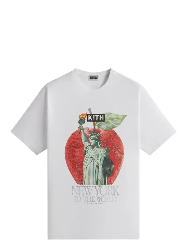 Kith Ny To The World Liberty Apple Vintage Tee - White
