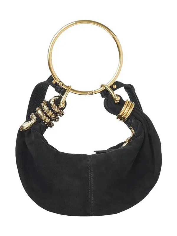 Chloé Hobo Bag With Hoop Handle - Black