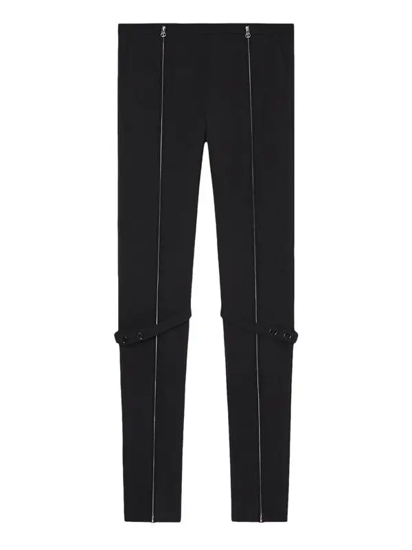 COURREGES Zipped Stretch Wool Pants - Black