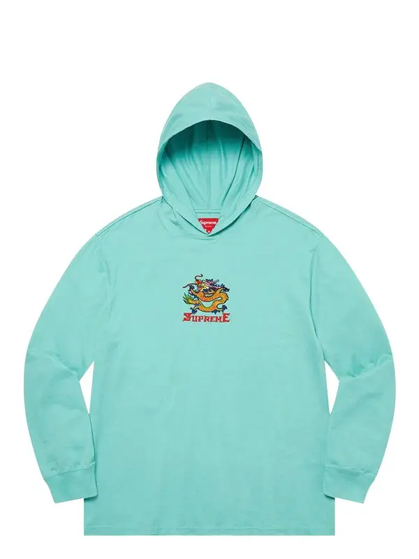 Supreme Dragon Hooded Long-sleeve Top - Blue