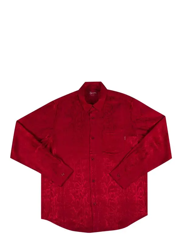 Supreme Snakeskin Jacquard Shirt - Red