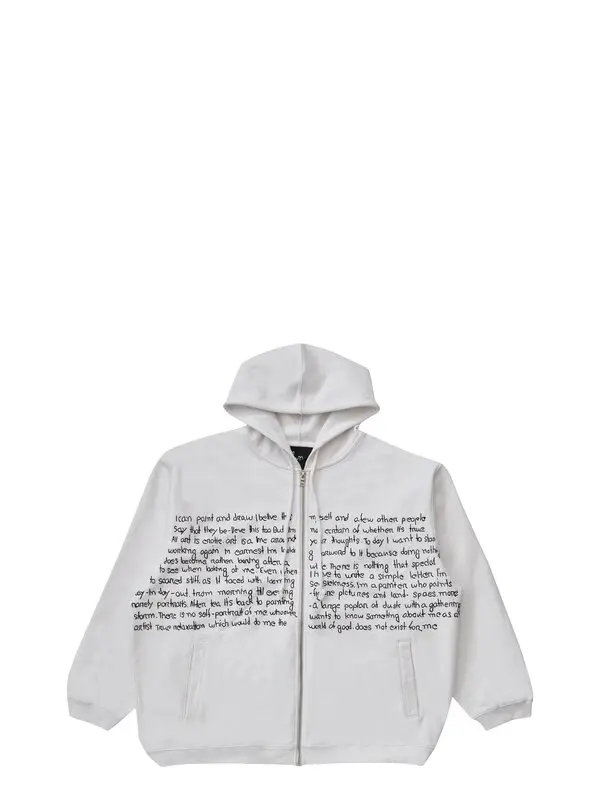 GLASS CYPRESS Zip Up Hoodie - White
