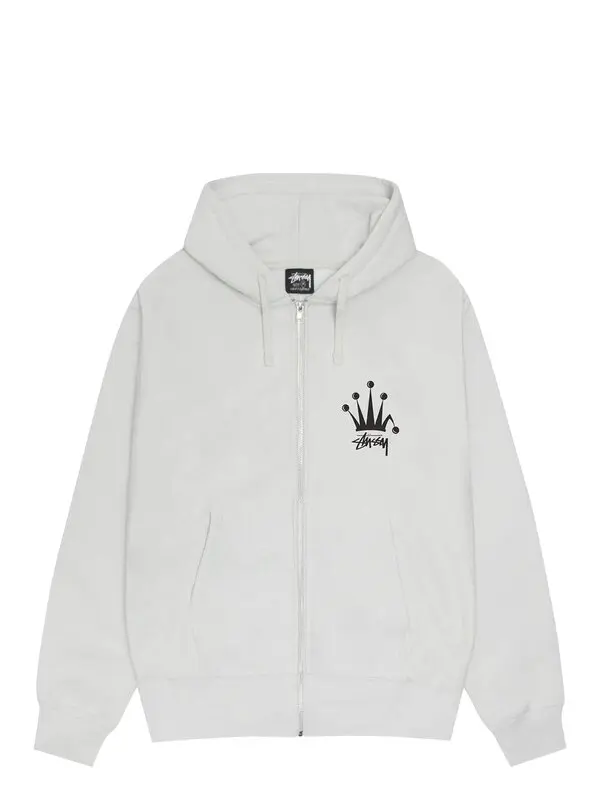 StÜssy Regal Crown Zip Hoodie - Grey