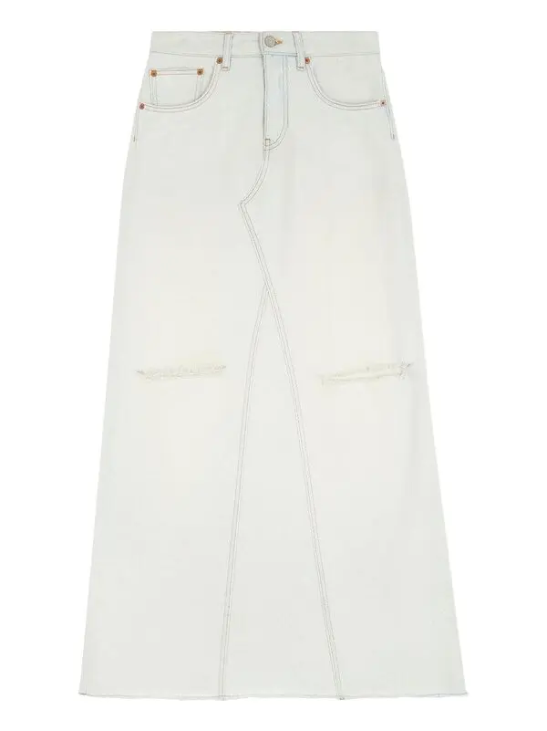 MAISON MARGIELA Long Denim Skirt - Blue