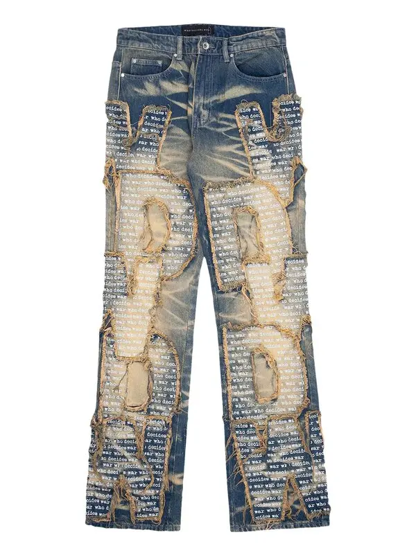 WHO DECIDES WAR BY EV BRAVADO Overlay Straight Leg Jeans - Blue