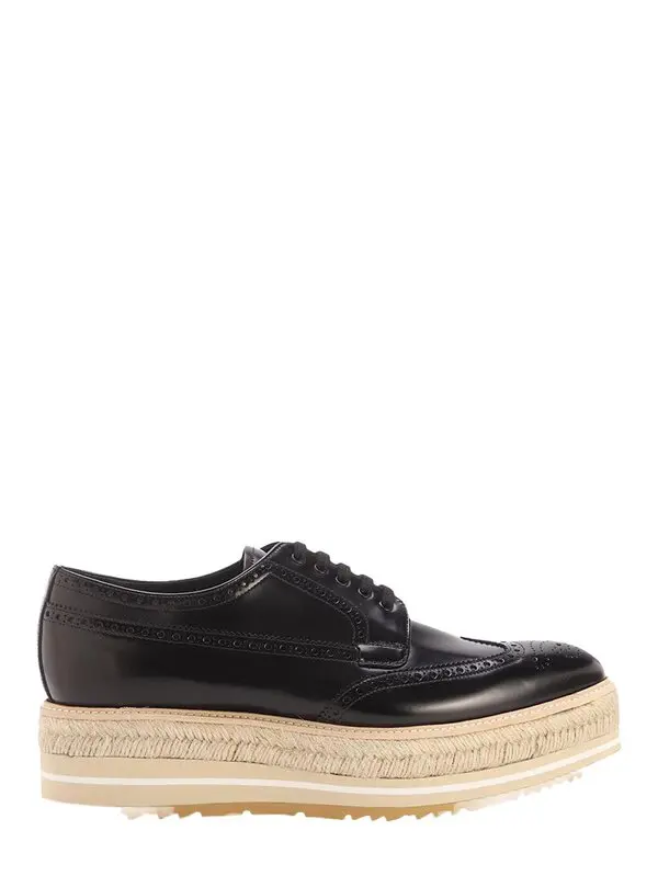 Prada Platform Lace-up Derby - Black