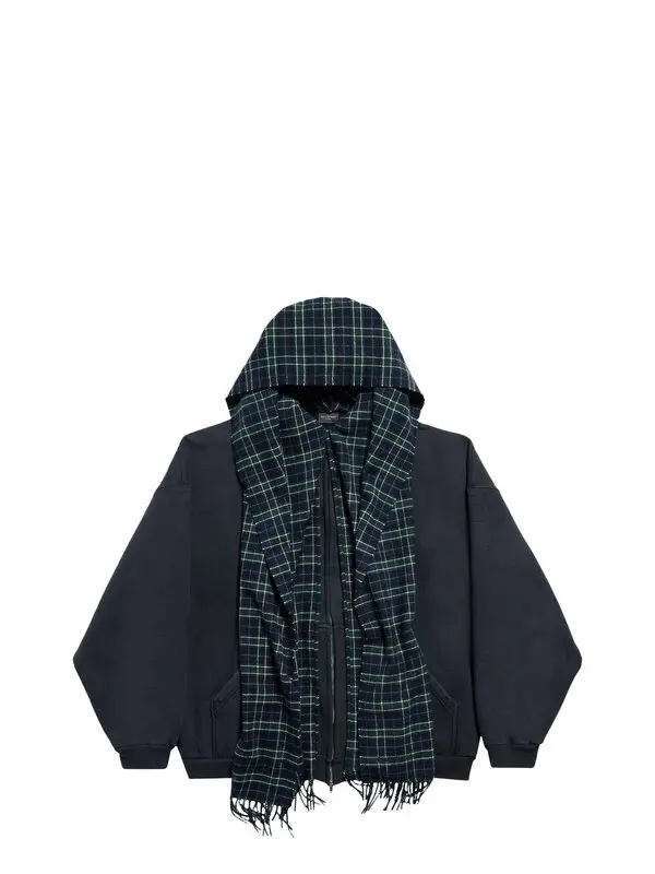 Balenciaga Scarf Zip-up Hoodie - Blue