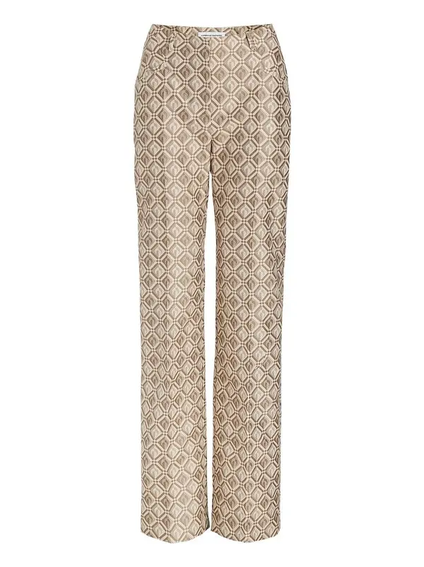 MARINE SERRE Moon Diamant Tailored Trousers - Brown