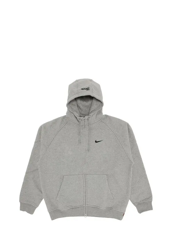 Supreme X Nike Zip Up Hooded Sweatshirt - Grey