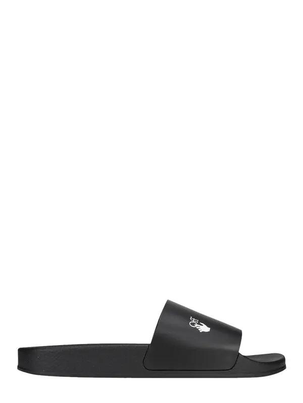 Off-White Logo Sliders - Black