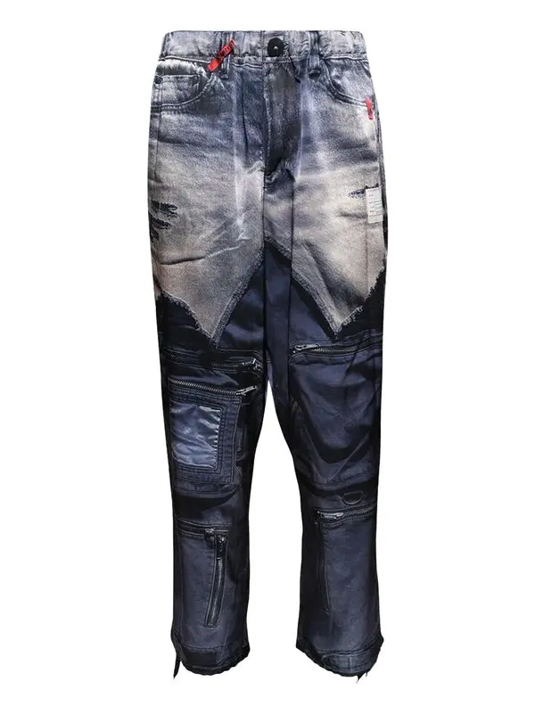 Mihara Yasuhiro Trompe L'oeil Parachute Pants - Green