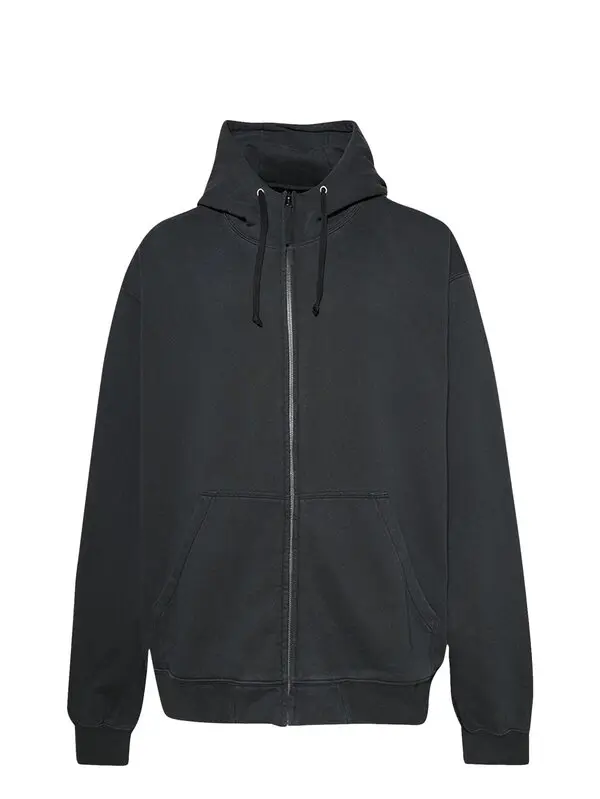 MAISON MARGIELA Back Logo Zip-up Hoodie - Black