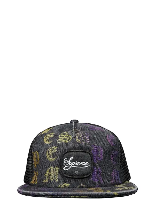 Supreme Gradient Jacquard Denim Mesh 5-panel Hat - Black