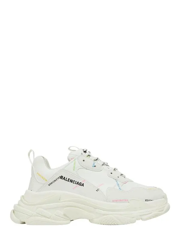 Balenciaga Triple S Allover Logo Sneakers - White
