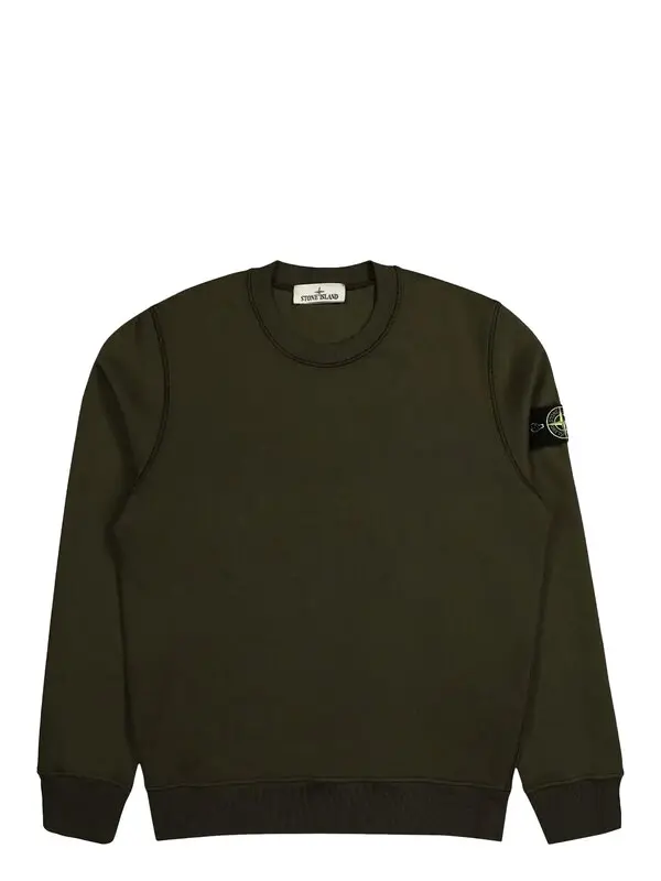 Stone Island Compass Patch Crewneck Sweatshirt - Green