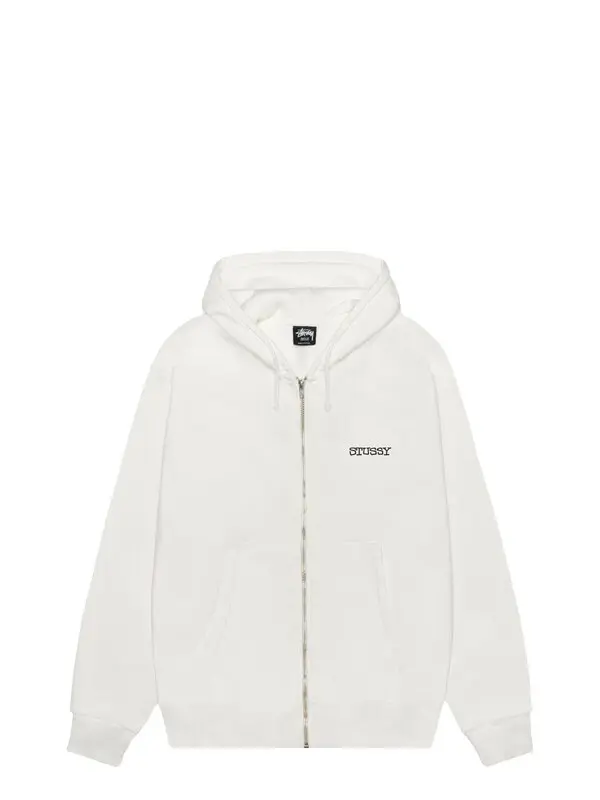 StÜssy Jumbo Zip Hoodie - Cream