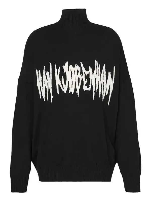 HAN KJØBENHAVN Oversized Intarsia Knit Sweater - Black