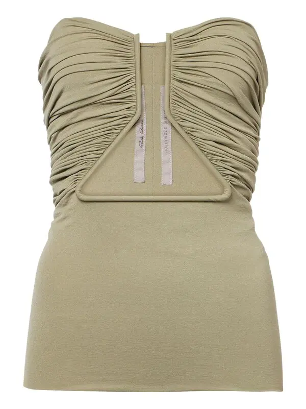 Rick Owens Jersey Prong Bustier Top - Green