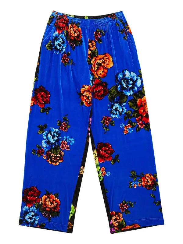 Vetements Floral Velvet Lounge Pants - Blue