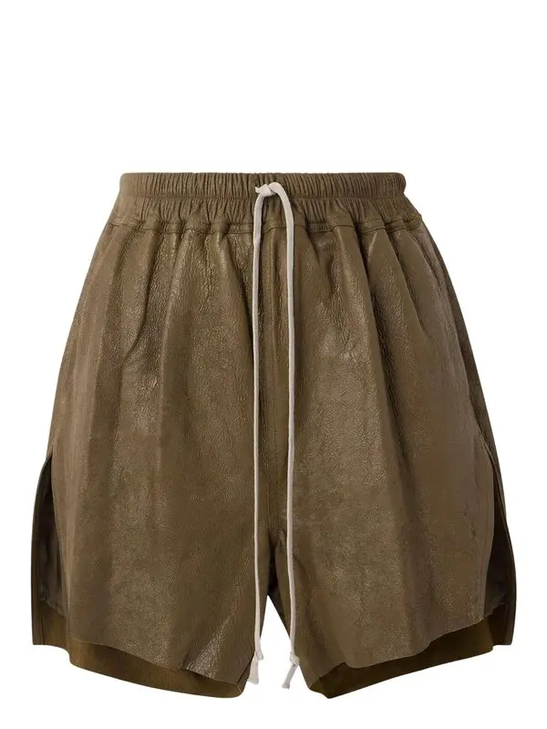 Rick Owens Leather Boxer Shorts - Brown