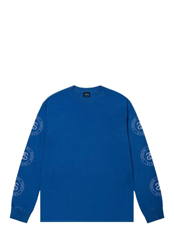 StÜssy Seal Pigment Dyed Long-sleeve Tee - Blue