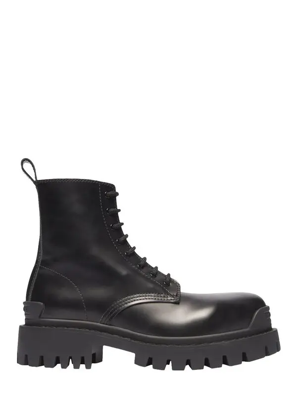 Balenciaga Strike Lace-up Boots - Black