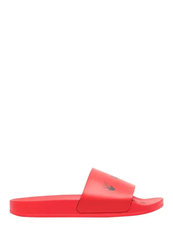 Off-White Industrial Belt Sliders - Red