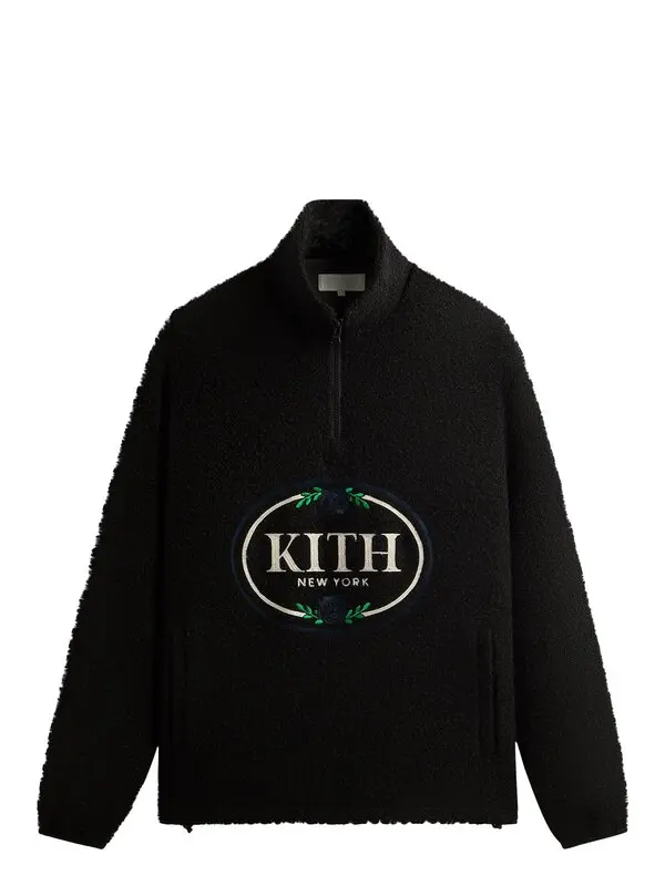 Kith Tweed Eric Quarter Zip Pullover - Black