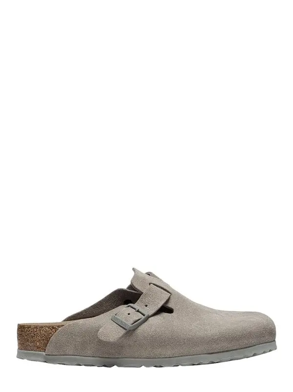 BIRKENSTOCK Boston Soft Footbed Suede Clogs - Grey