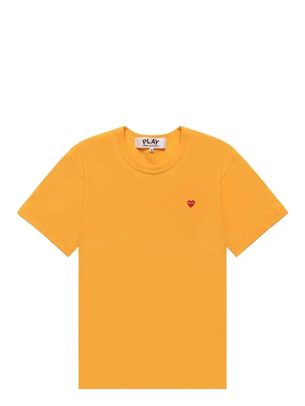 Play Comme Des Garcon T-shirt With Heart Applique - Yellow